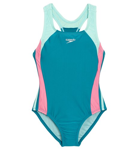 New Surf 12 Speedo Big Girls Solid Infinity Splice One Piece Swimsuit